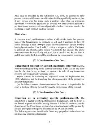 Specific Releif Act 1877 | DOC