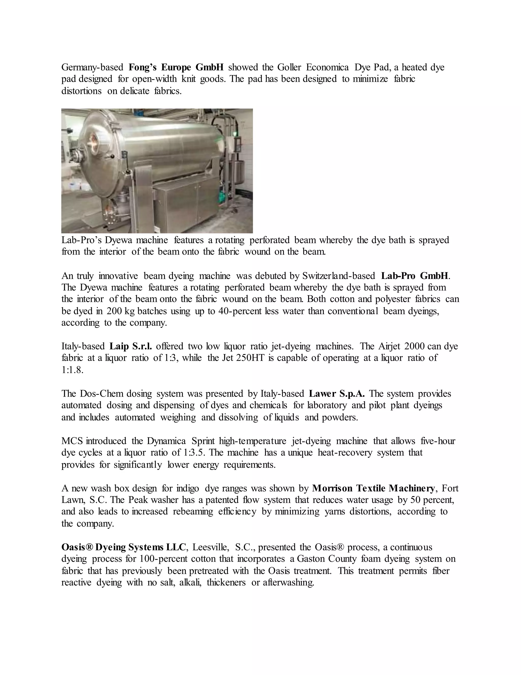 Technological development in wet processing technology | PDF