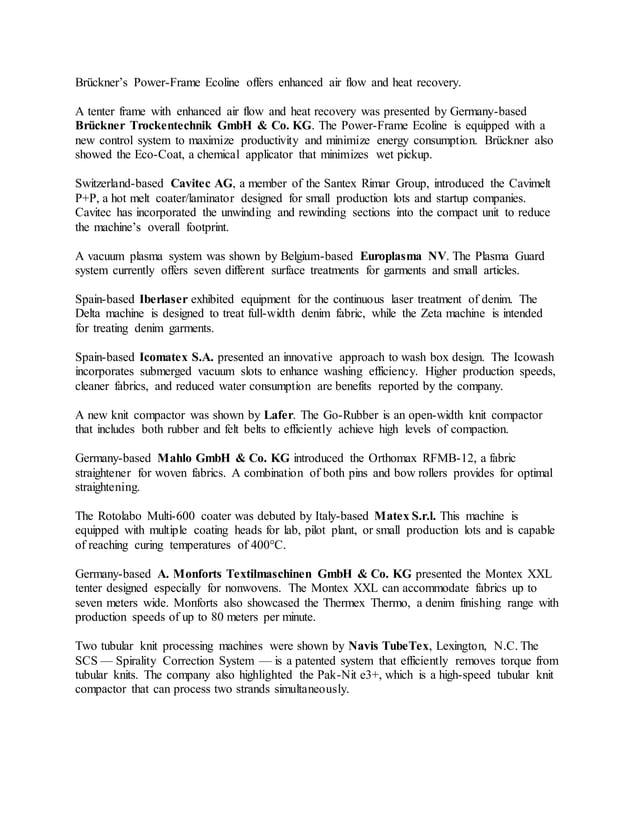 Technological development in wet processing technology | PDF