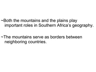Southern Africa Geography | PPT