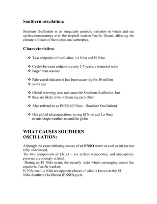 Southern osscilation | DOC