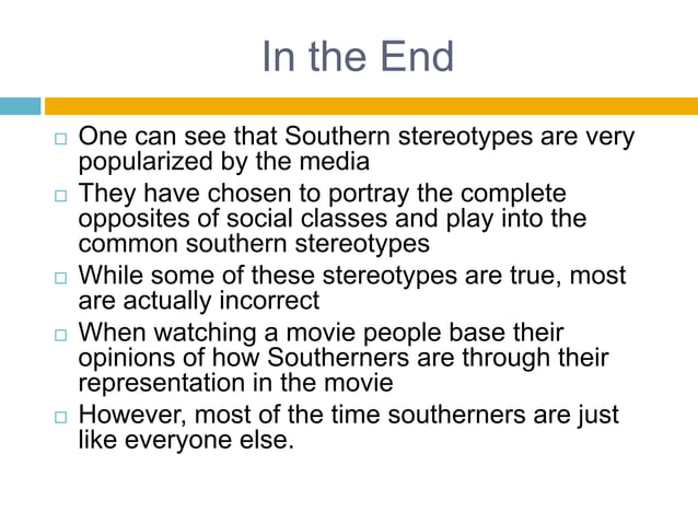 Southern stereotypes | PPT