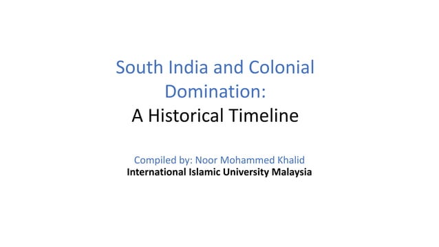 History of South India in the Context of the Colonial Domination | PPT