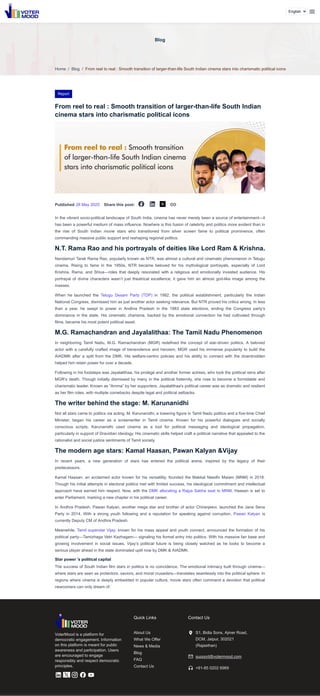 From reel to real : South Indian film stars in politics | PDF