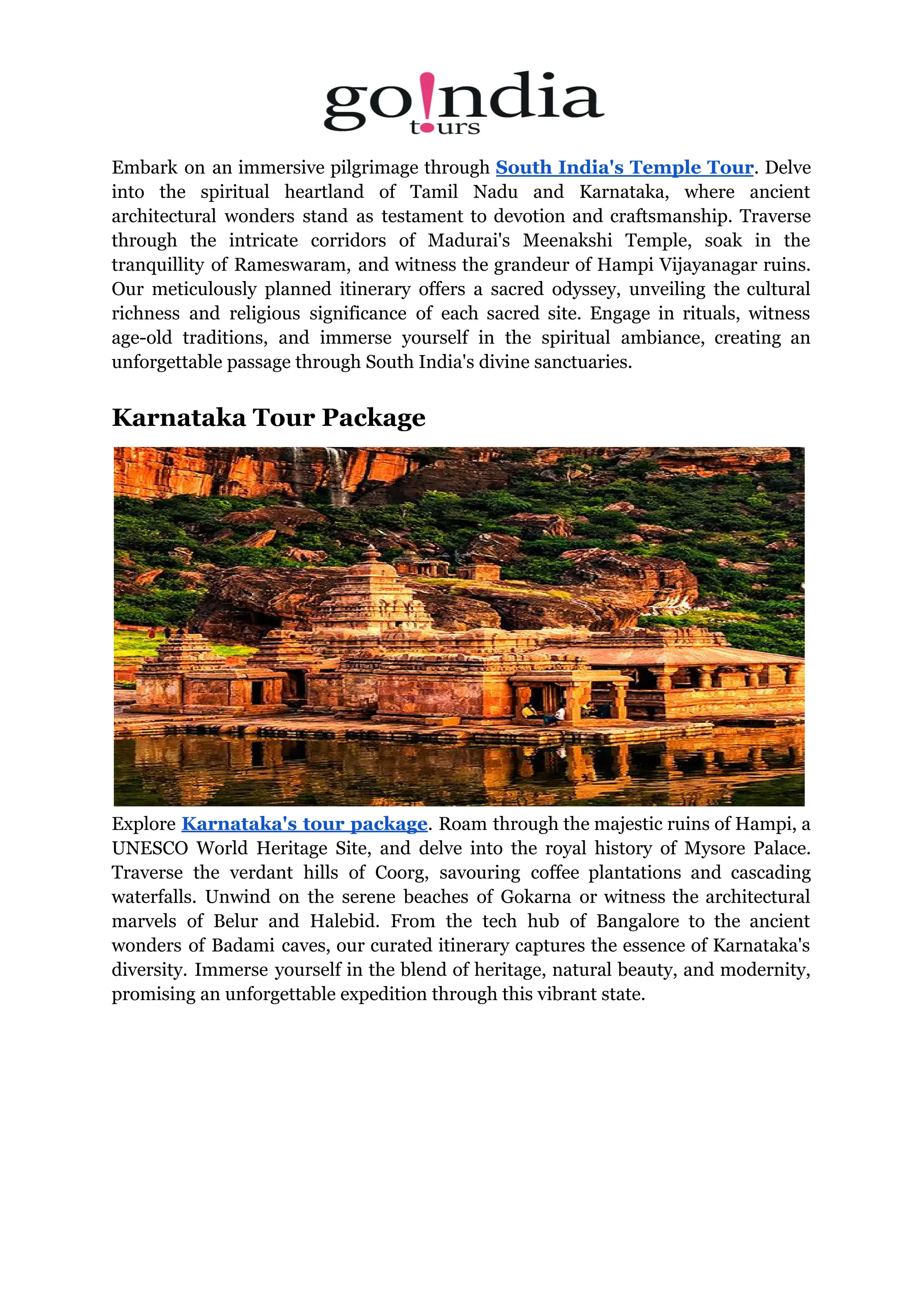South India Tour Packages | PDF
