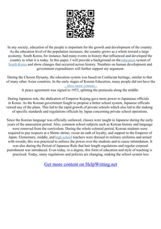 South Korea Essay | PDF