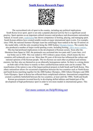 South Korea Essay | PDF