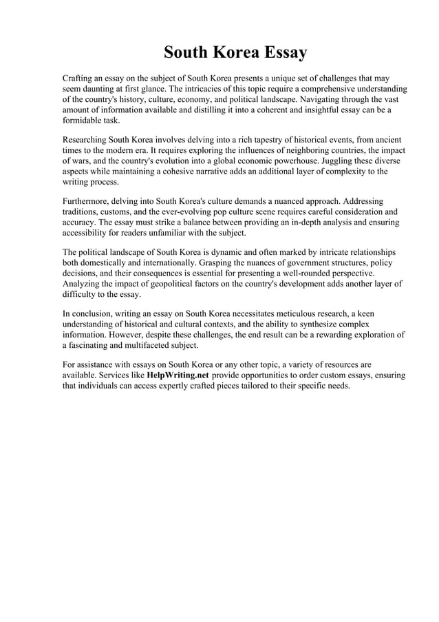 South Korea Essay. Korean Languages - World Englishes | PDF