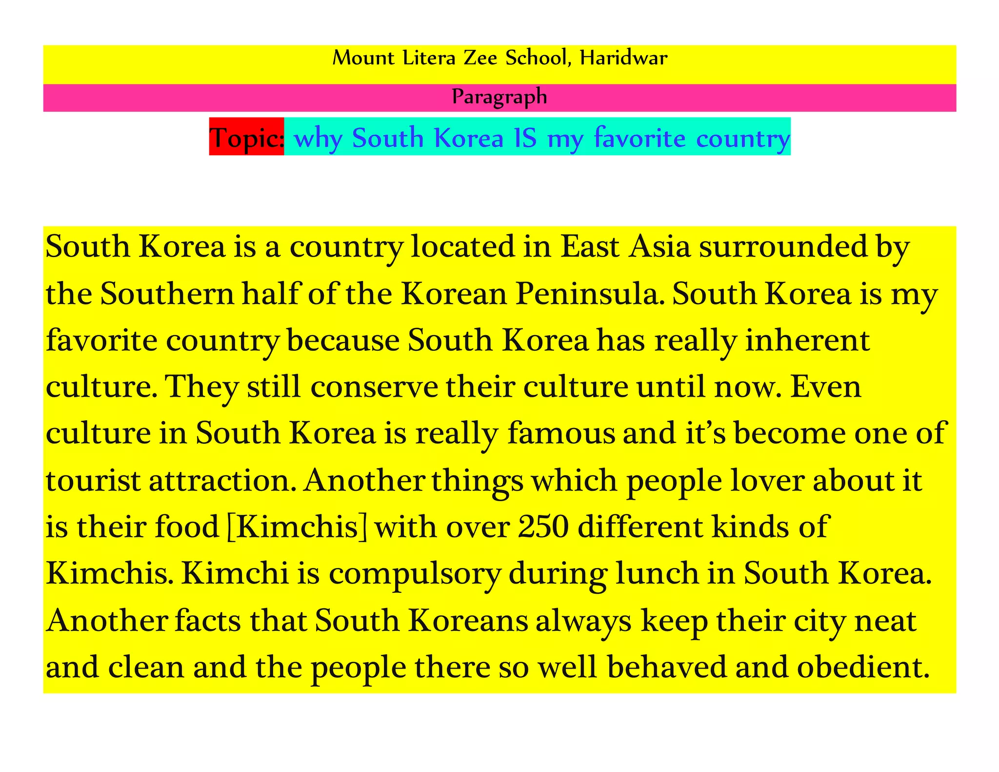(SOUTH KOREA ) ESSAY | DOCX
