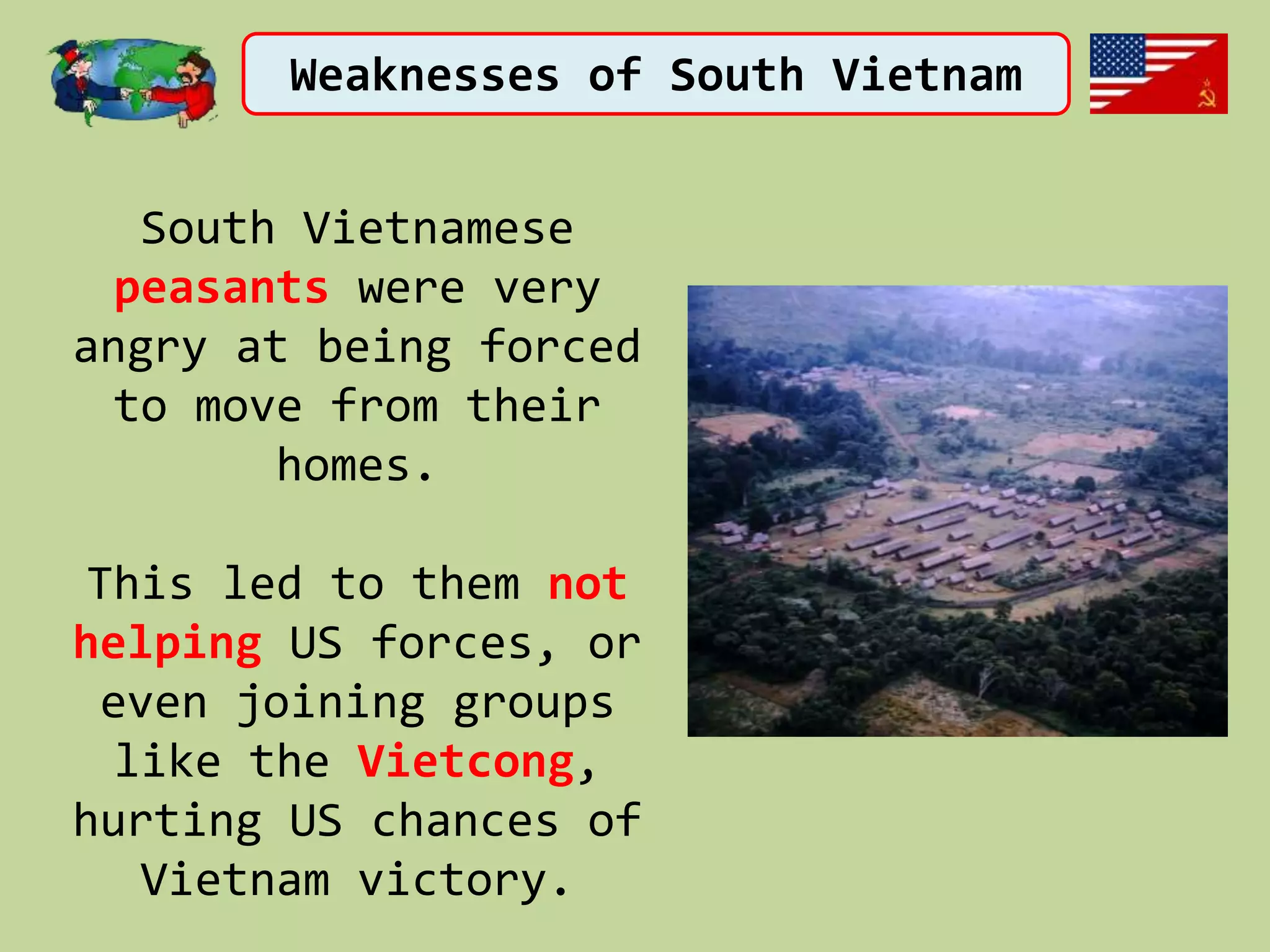 Reasons the USA lost the Vietnam War - South Vietnam weaknesses | PPTX