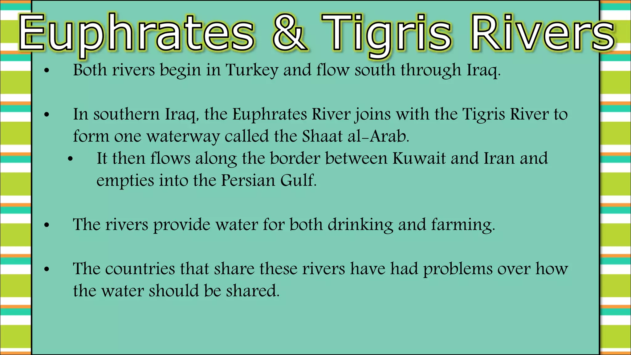 Southwest Asia Rivers and Seas | PPTX