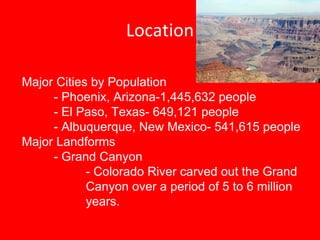 Southwest Region Landforms