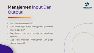 Sistem Informasi Manajemen input dan output | PPTX