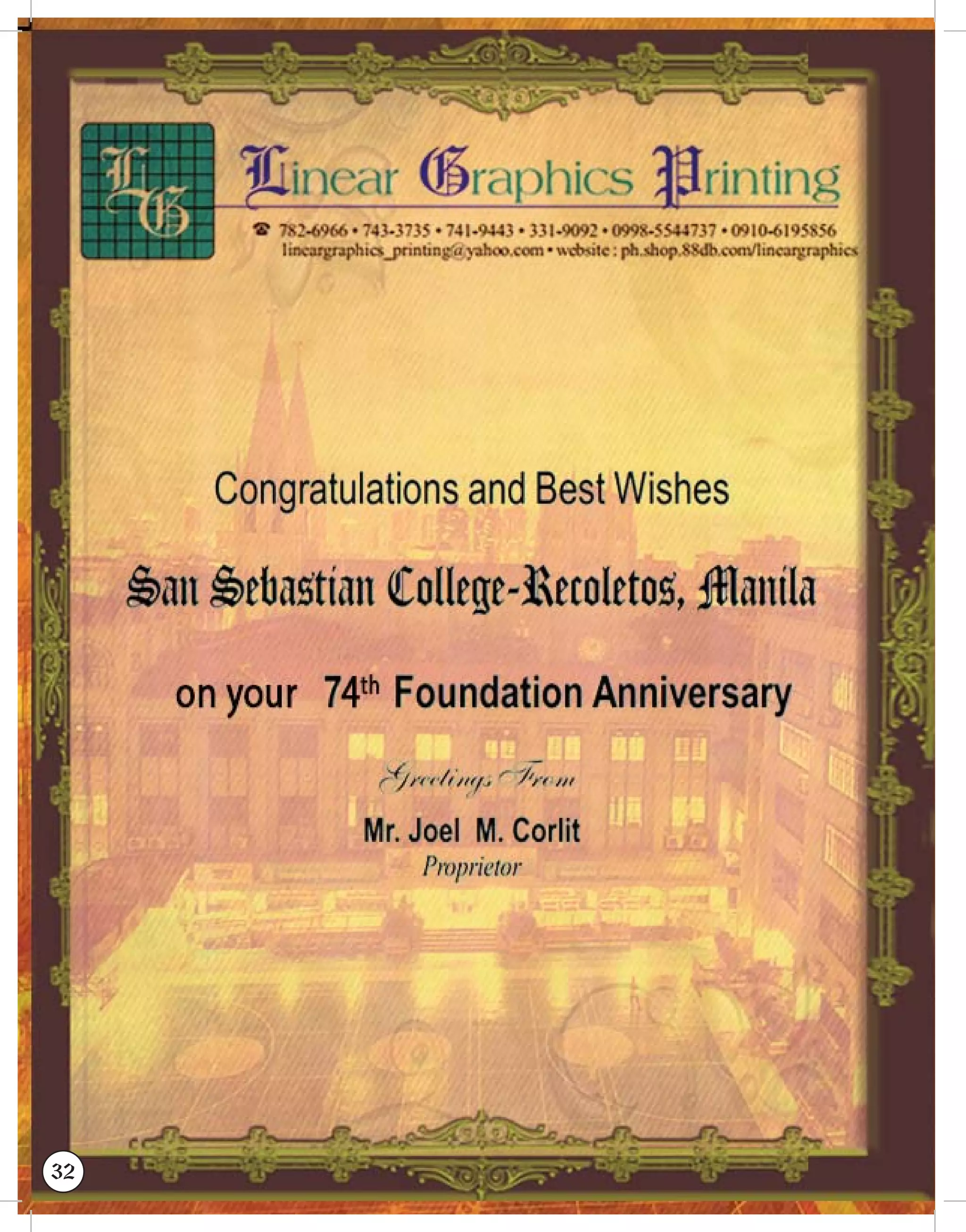 74th Foundation Week Souvenir Program | PDF