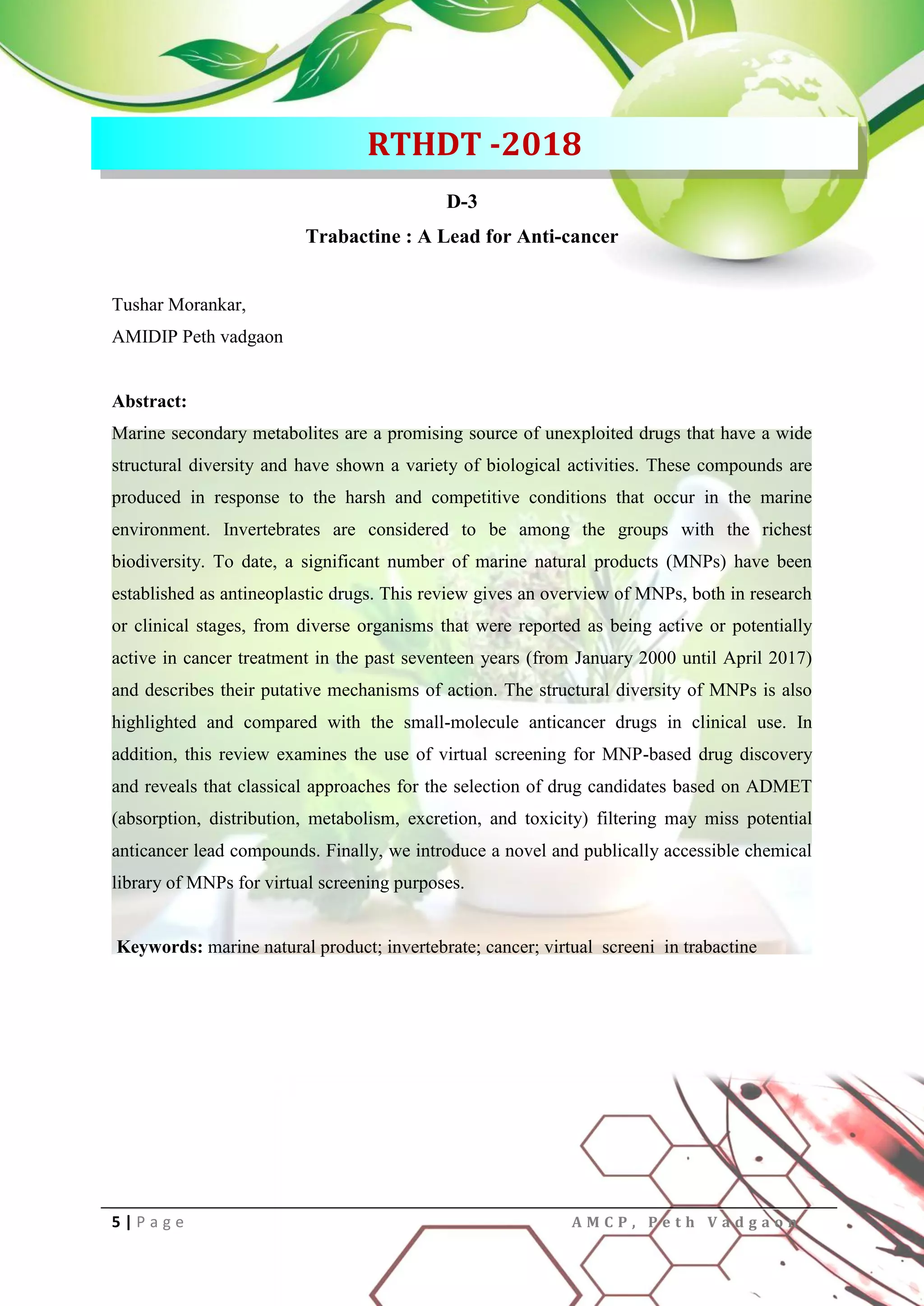 Souvenir RTHDT 2018 | PDF