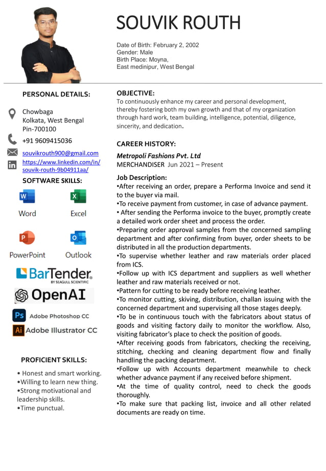 SOUVIK ROUTH CV 2023.pdf | Business | Business and Finance