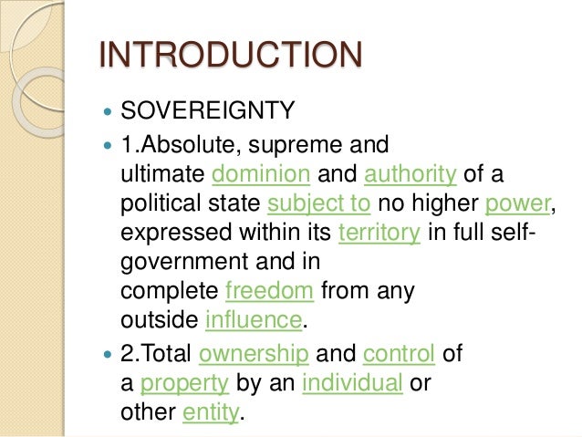 Sovereignty