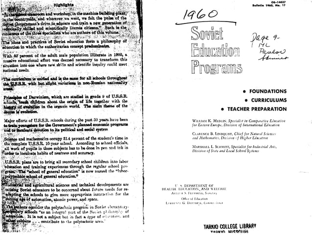 Soviet ed programs-medlin_linquist_schmitt-1960-36pgs-gov-edu | PPT
