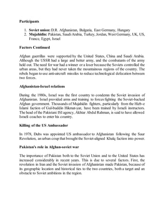 Soviet intervention in afghanistan | DOCX | Death, Injury, or Military ...