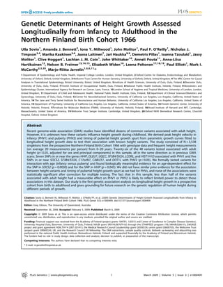 Genetic Determinants of Height Growth | PDF