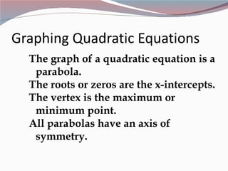 Solving quadratics by graphing notes | PPT