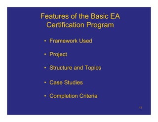 SowellEAC Enterprise Architect Certification Overview | PDF