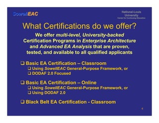 SowellEAC Enterprise Architect Certification Overview | PDF