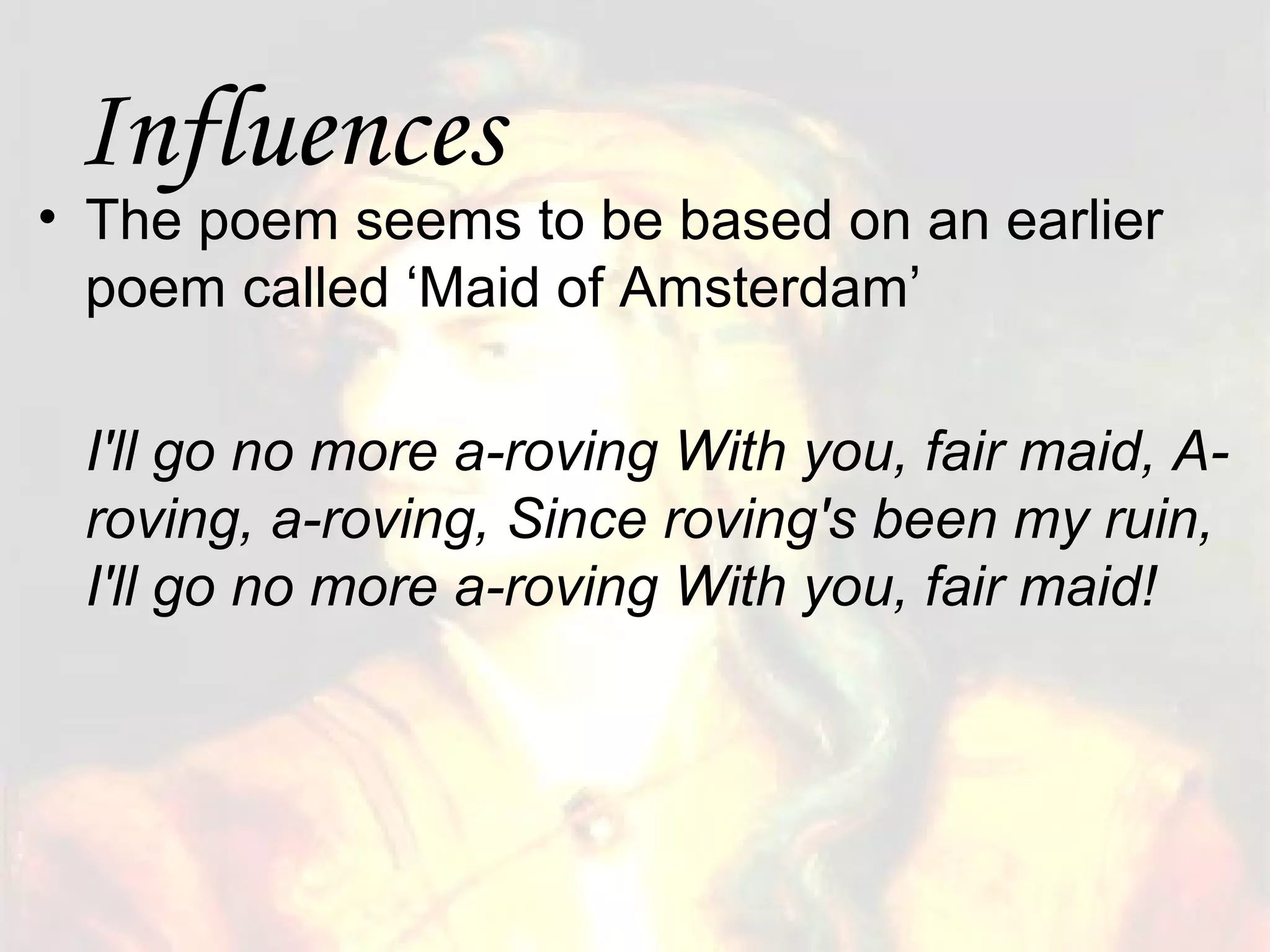 So, we'll go no more a roving(blog) | PPT