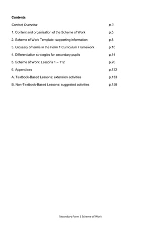 English Schemes of Work for Form 1 KSSM 2024 | PDF