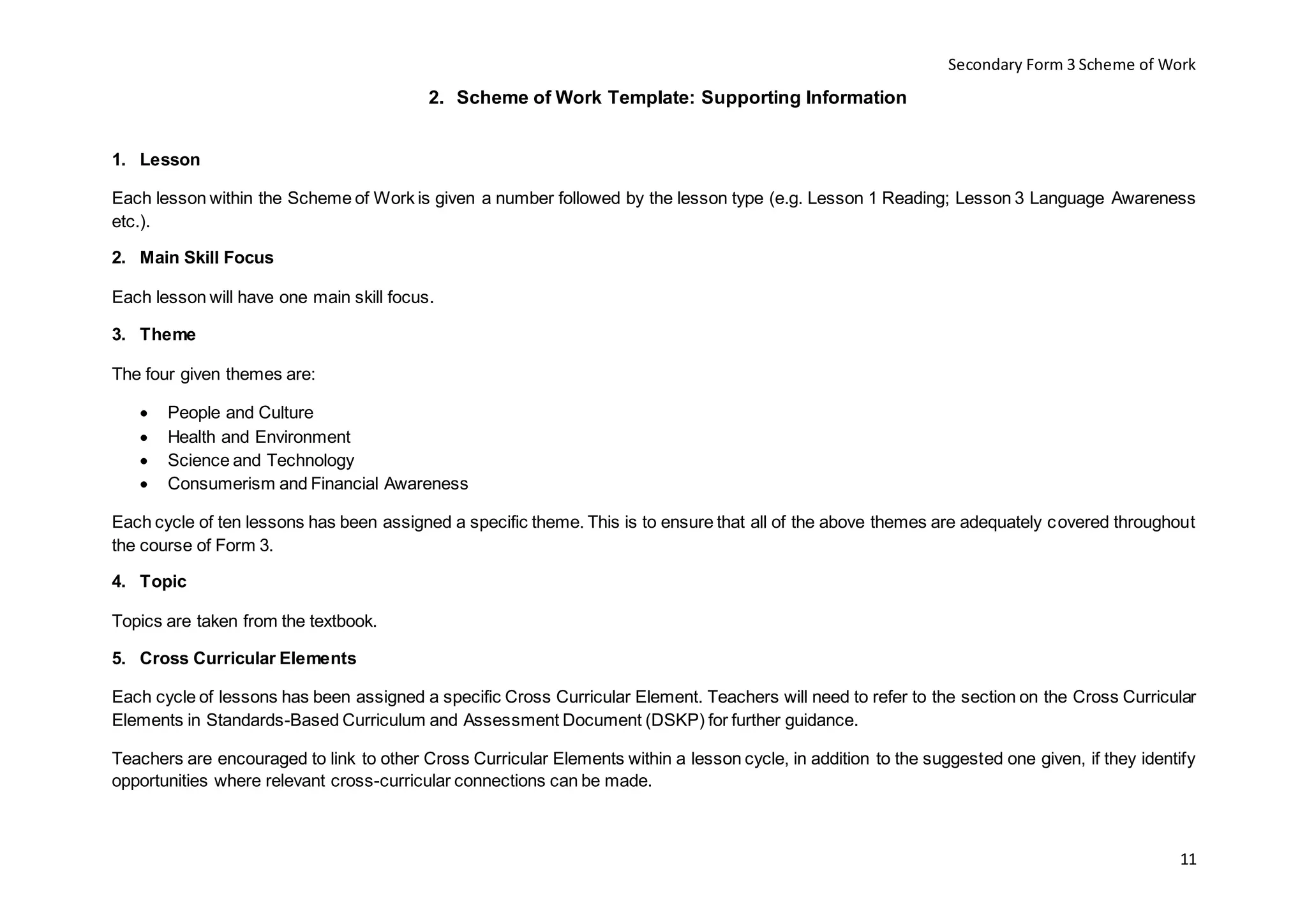 SCHEME OF WORK for FORM 3 ENGLISH | PDF