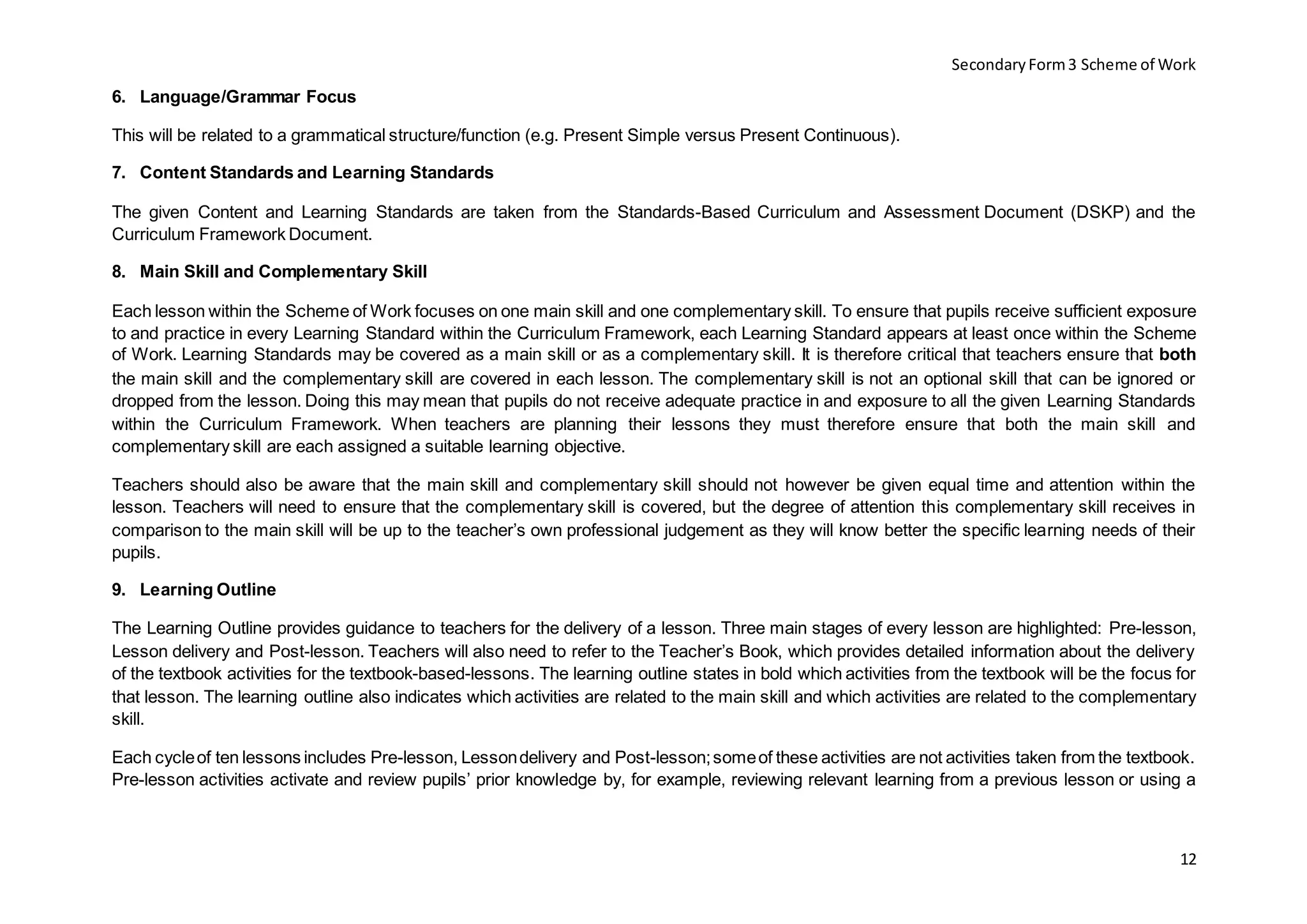 SCHEME OF WORK for FORM 3 ENGLISH | PDF