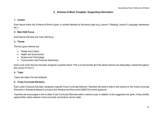 SCHEME OF WORK for FORM 3 ENGLISH | PDF