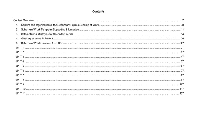 SCHEME OF WORK for FORM 3 ENGLISH | PDF