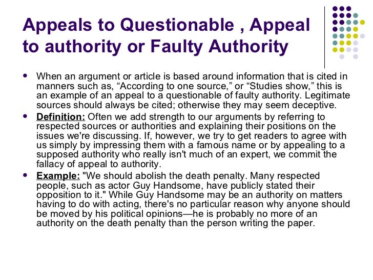 So what do fallacies look like