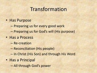 So What is Spiritual Transformation? | PPT
