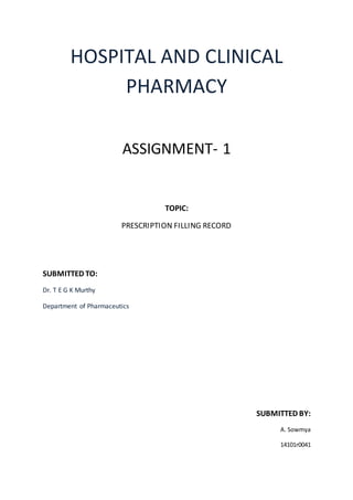 Prescription filling record | PDF