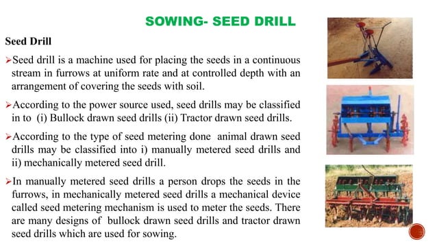 Sowing and Planting Equipments.pptx | Agriculture | Industries