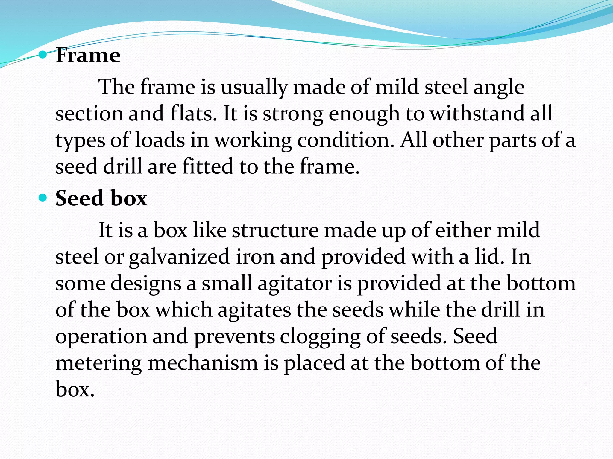 Sowing methods, seed planters - its components and functions | PPTX