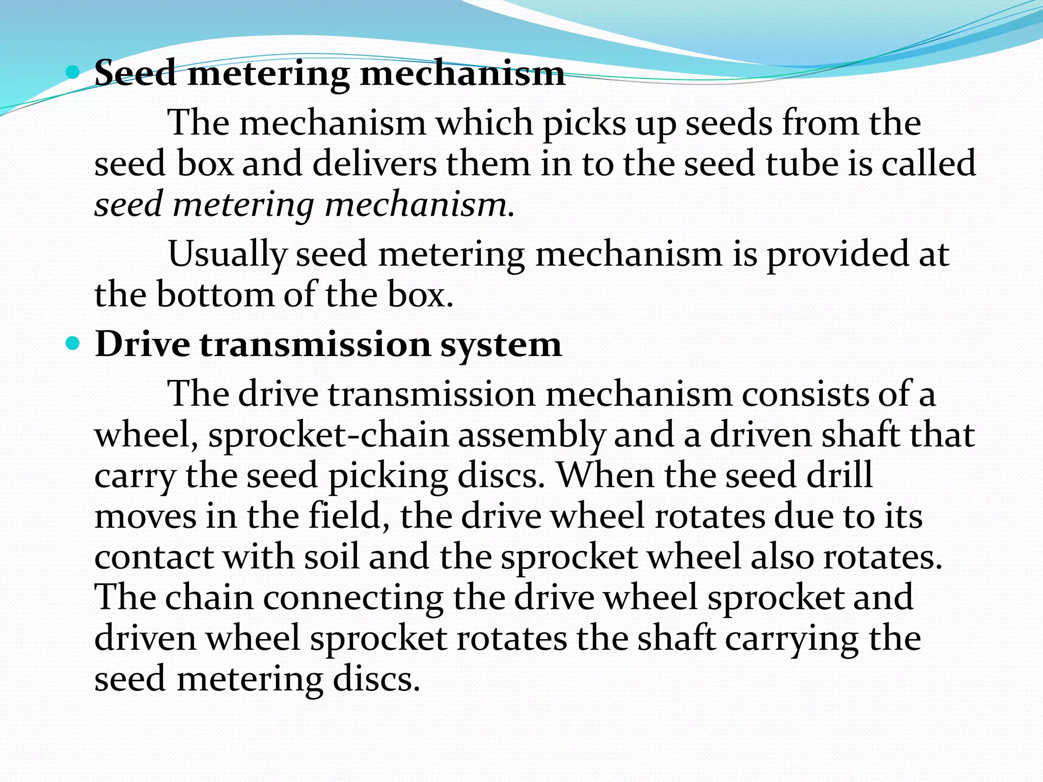 Sowing methods, seed planters - its components and functions | PPTX