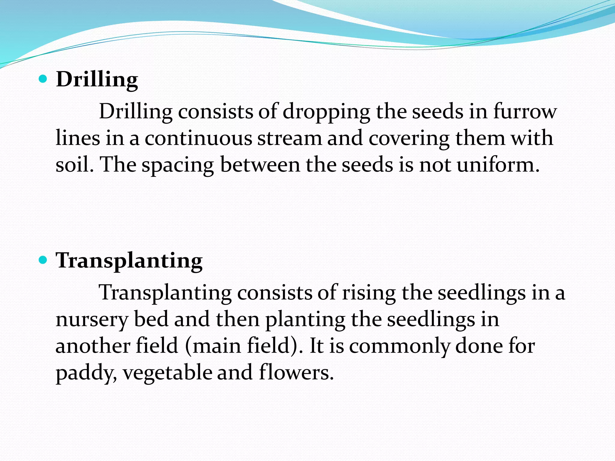 Sowing methods, seed planters - its components and functions | PPTX