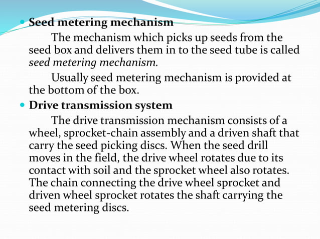 Sowing methods, seed planters - its components and functions | PPTX | Agriculture | Industries