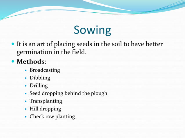 Sowing methods, seed planters - its components and functions | PPTX | Agriculture | Industries