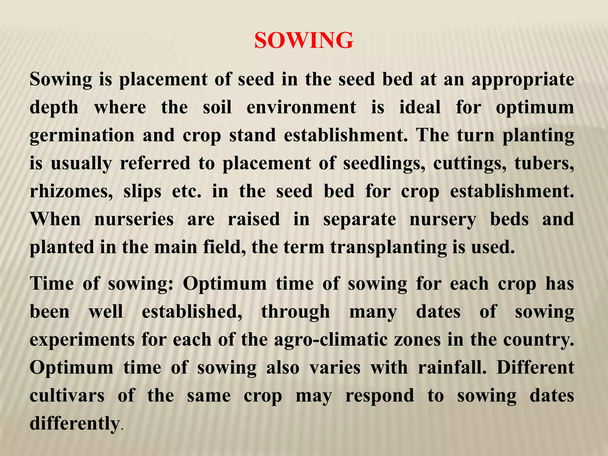 Sowing and methods | PPTX