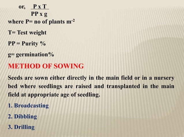 Sowing and methods | PPTX