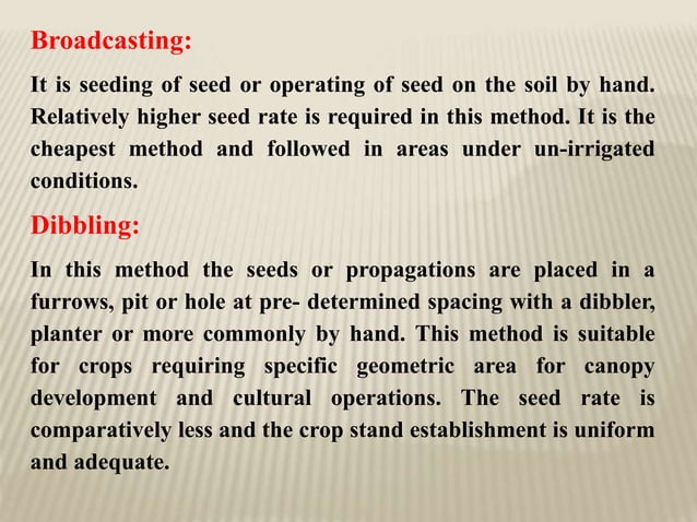 Sowing and methods | PPTX