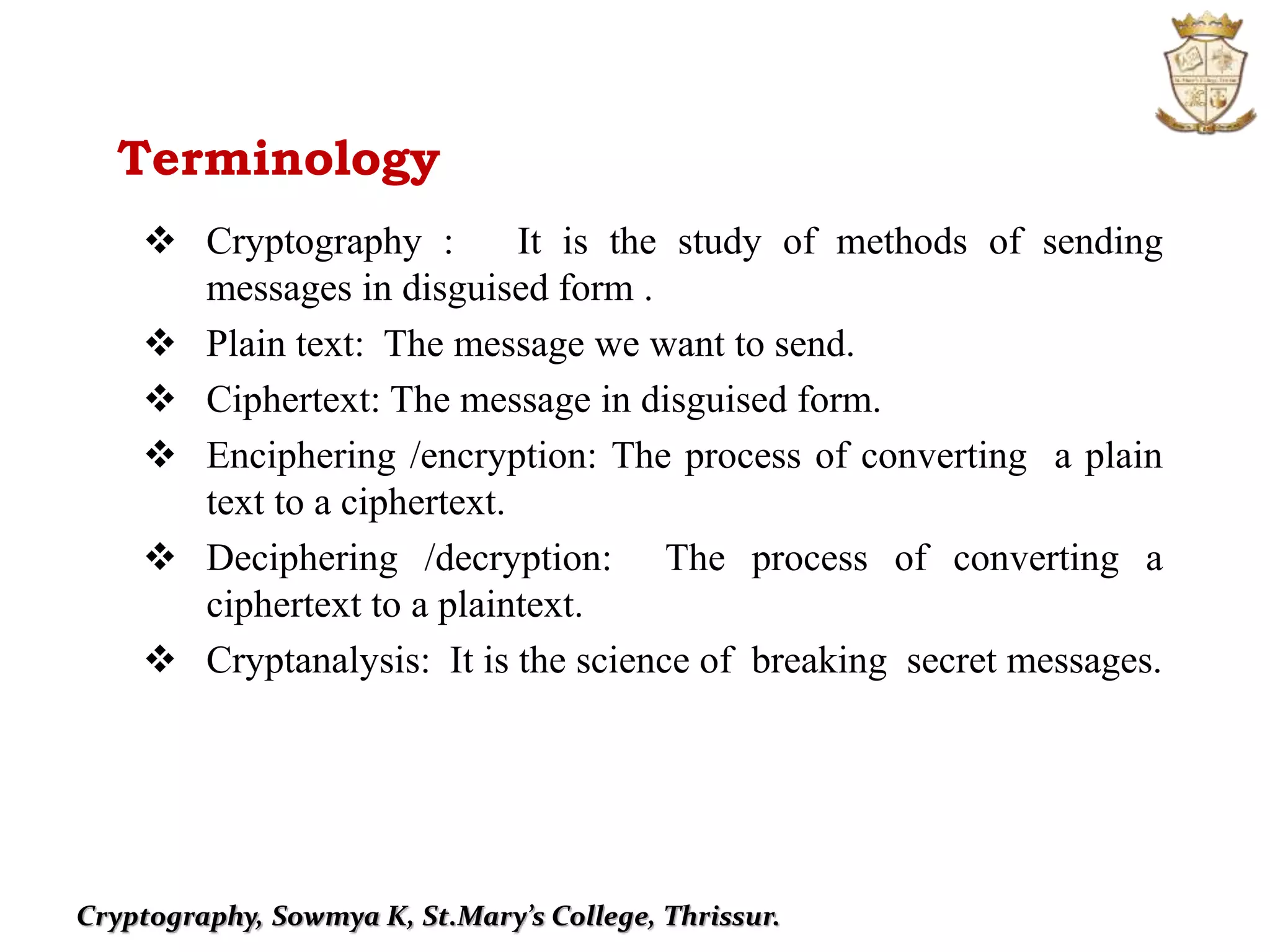 Mathematics:Cryptography | PPTX