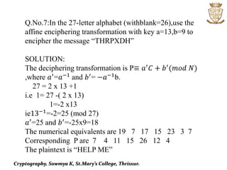 Mathematics:Cryptography | PPTX