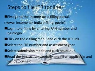E-filing of Income tax Return | PPTX