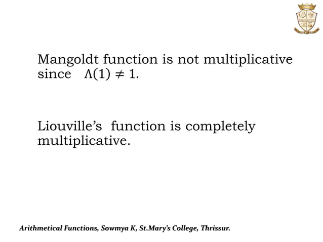 Mathematics:Arithmetical Functions | PPTX | Physics | Science