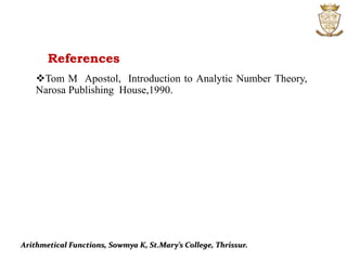 Mathematics:Arithmetical Functions | PPTX